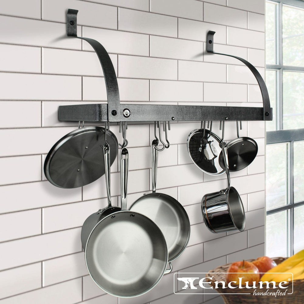 Enclume 36" Gourmet Deep Bookshelf Wall Rack with 12 Hooks - Enclume ...