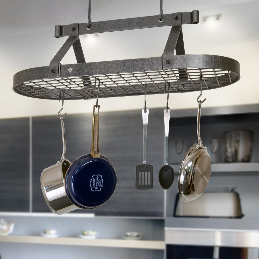 Enclume Oval Ceiling Pot Rack with Hooks - Enclume Design Products